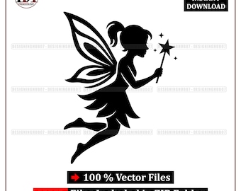 Fairy SVG, Magic Wand Silhouette PNG, Tinkerbell Fairy Clipart, Fantasy ...