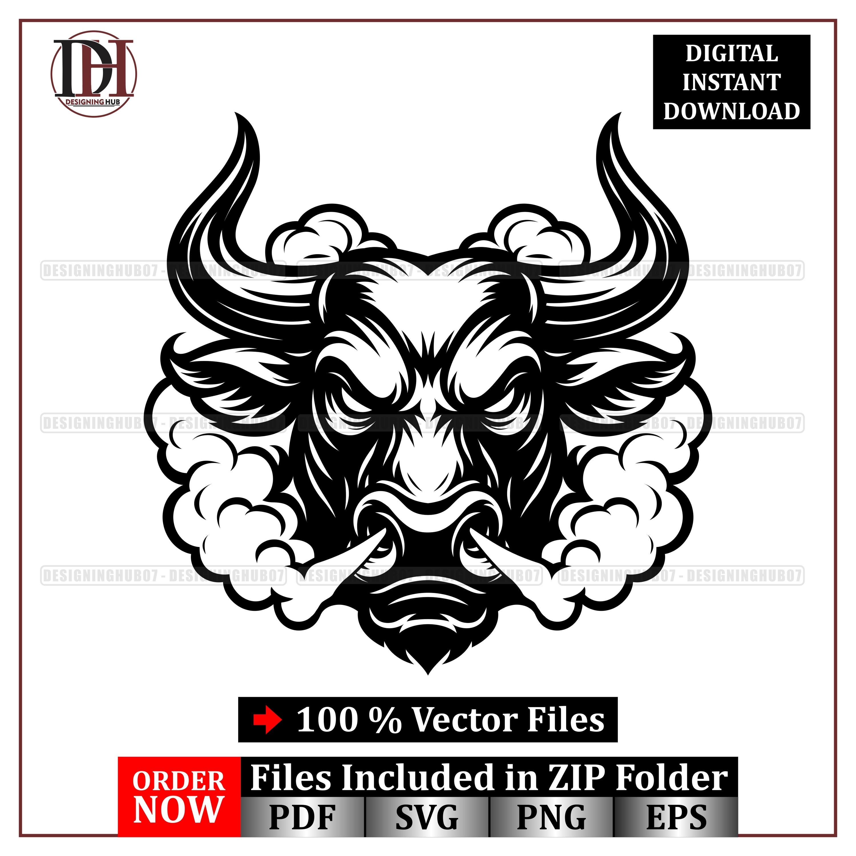 Angry Bull Svg, Bull Design Svg, Bull Head Svg, Bull Clipart, Angry ...