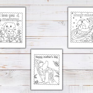 Mother’s Day Coloring Pages | Kids Craft Activity | Cute Animals ...