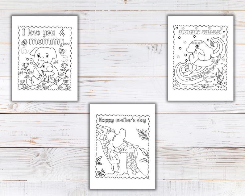 Mother’s Day Coloring Pages | Kids Craft Activity | Cute Animals ...