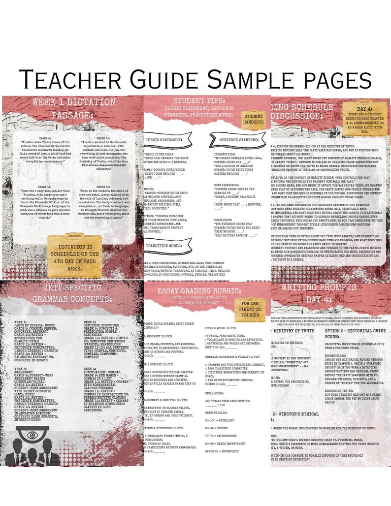 1984 Novel Study | High School Language Arts Curriculum (digital ...