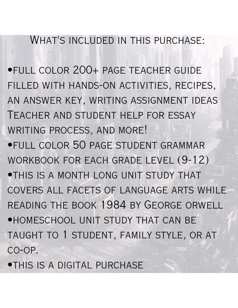 1984 Novel Study | High School Language Arts Curriculum (digital ...