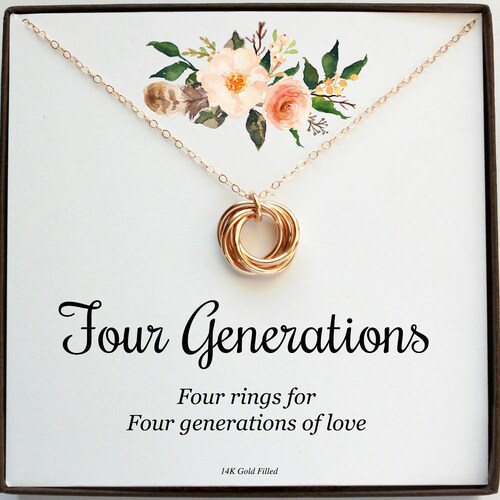 Generation Necklace Four Generations Great Grandma 4 - Etsy