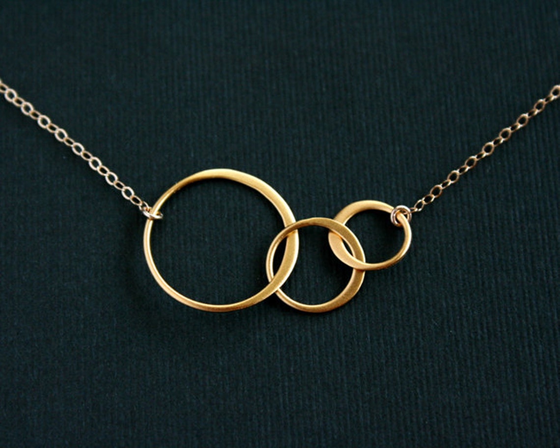Three Generation Necklace 3 Ring Circle Necklace Gift for - Etsy