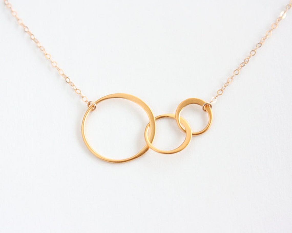 Three Generation Necklace 3 Ring Circle Necklace Gift for - Etsy