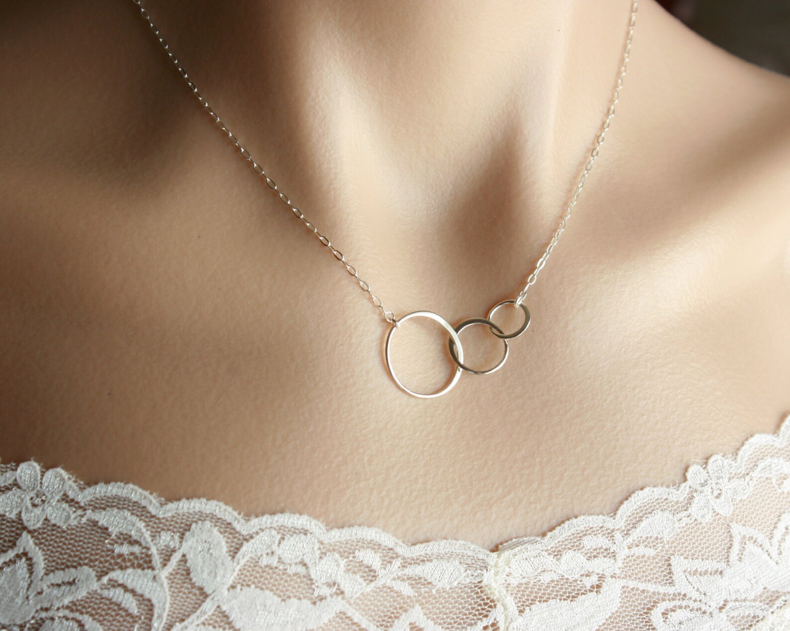 Three Generation Necklace 3 Ring Circle Necklace Gift for - Etsy