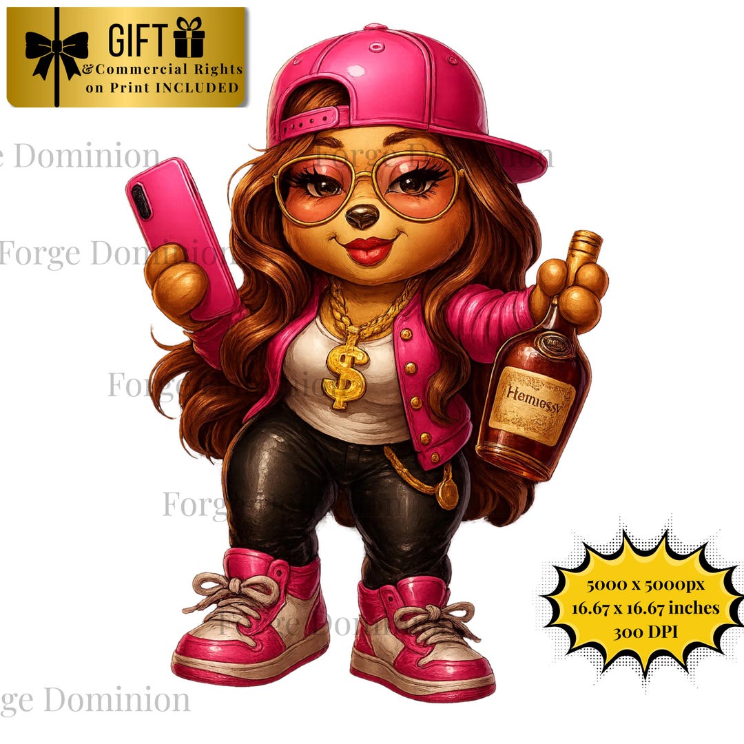 Hip Hop Swag Teddy Bear, Female Boss Graffiti PNG (digital Download) - Etsy