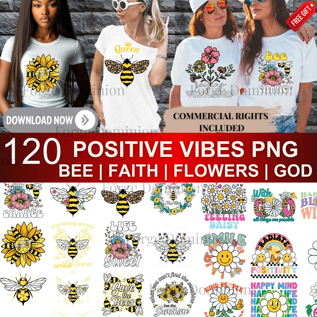 Motivational Bees PNG: Positive Vibes, Mental Health Awareness (digital ...