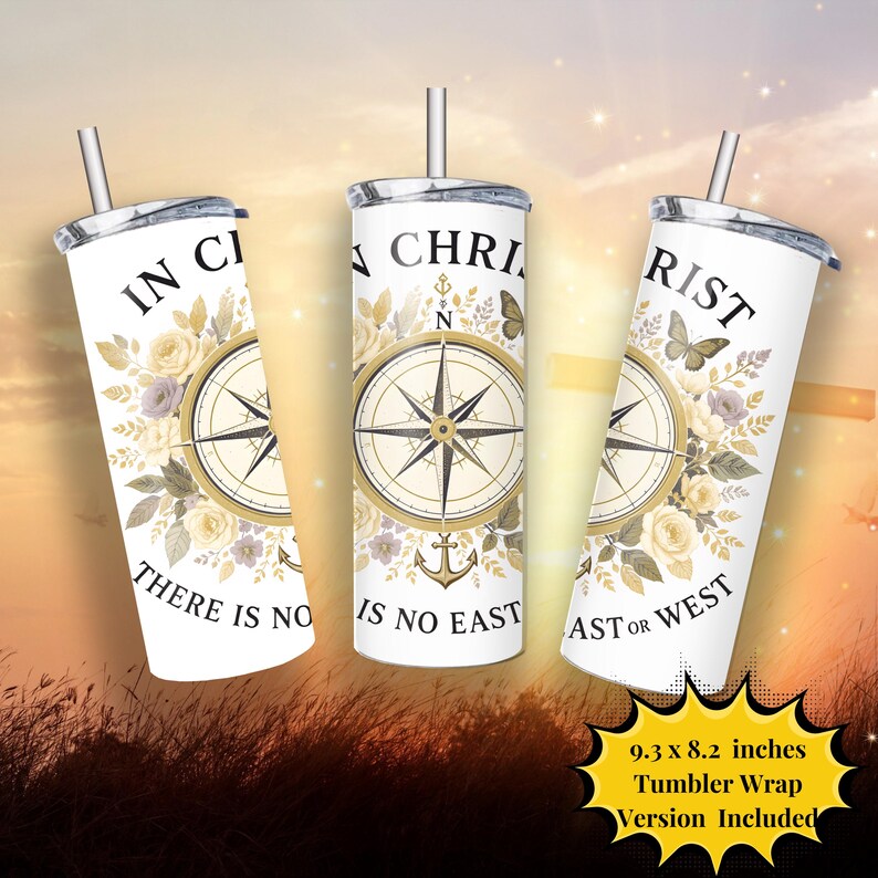 Christian Compass PNG: in Christ No East or West, Sublimation Design ...