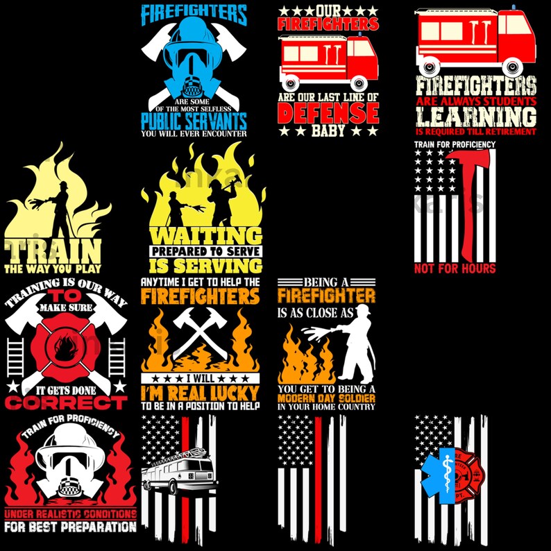Firefighter PNG Bundle: 119 Fireman Designs + 1400 Bonus Cliparts ...