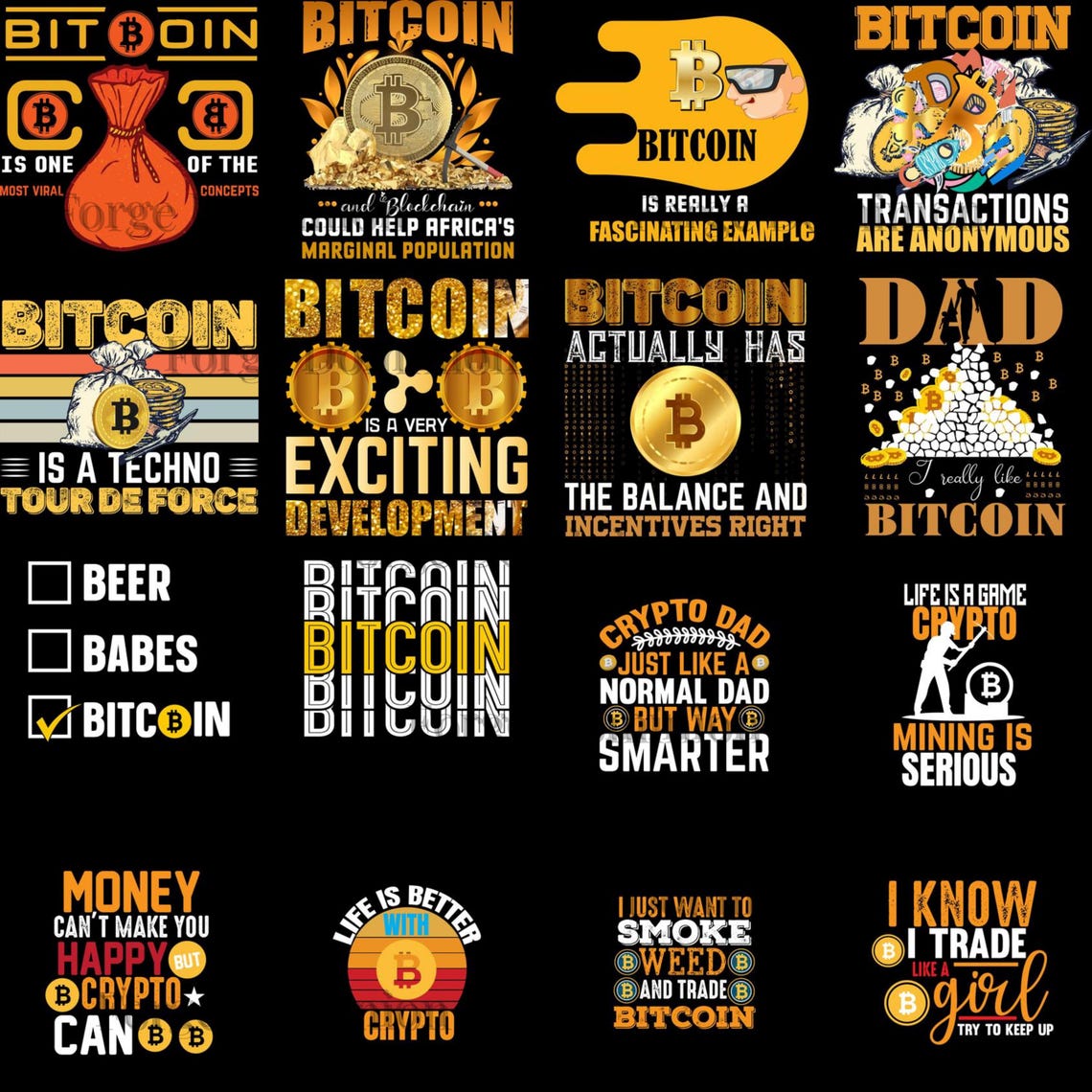 Crypto Shirt PNG Bundle: Bitcoin & Blockchain Designs (digital Download ...