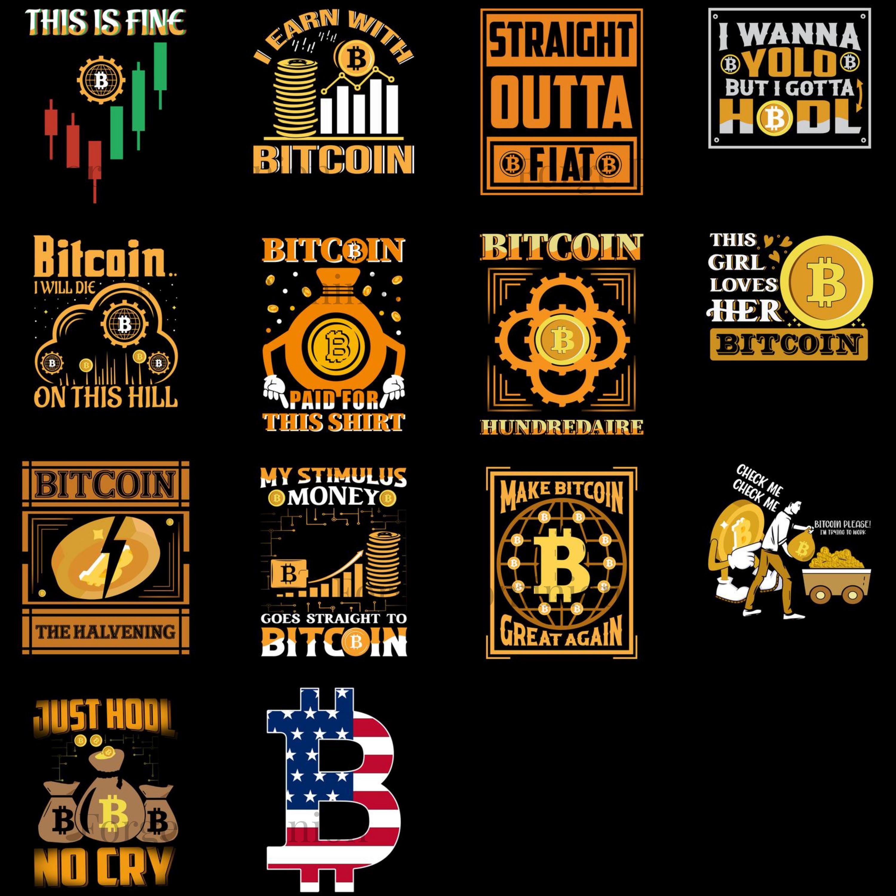 Crypto Shirt PNG Bundle: Bitcoin & Blockchain Designs (digital Download ...