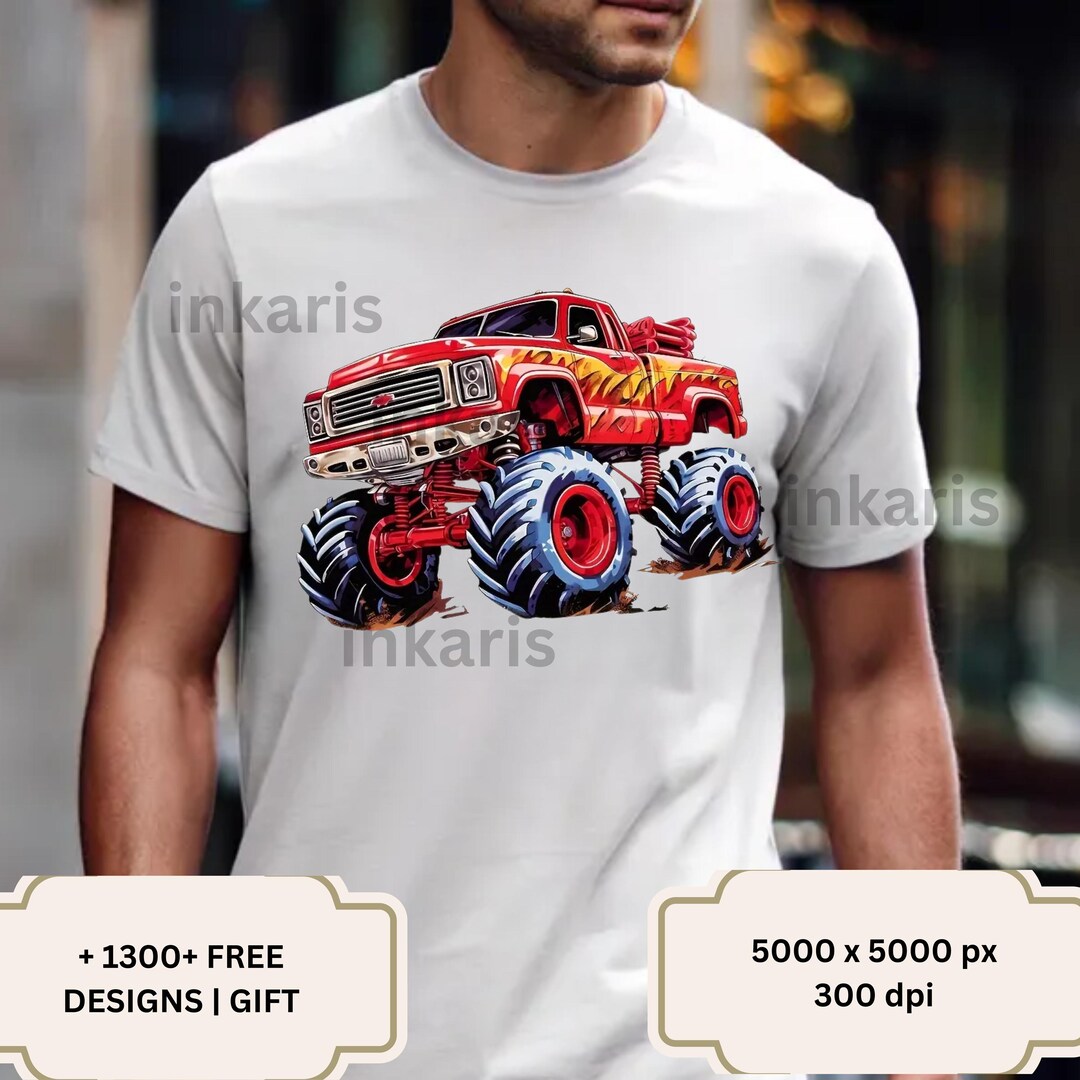 Monster Truck rouge PNG – Clipart, design par sublimation (5000 x 5000 ...
