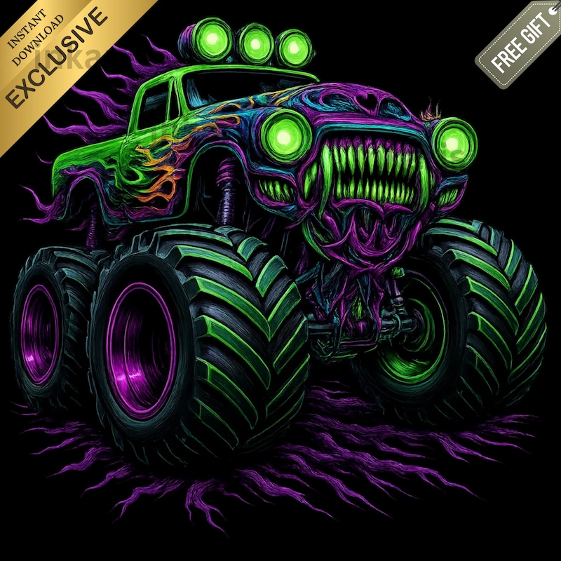 Horror Monster Truck Png - Etsy