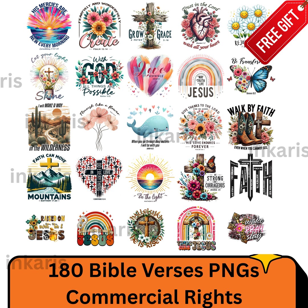 Bible Verse Quotes Png, Christian Bundle, Jesus Png, Faith Printable ...