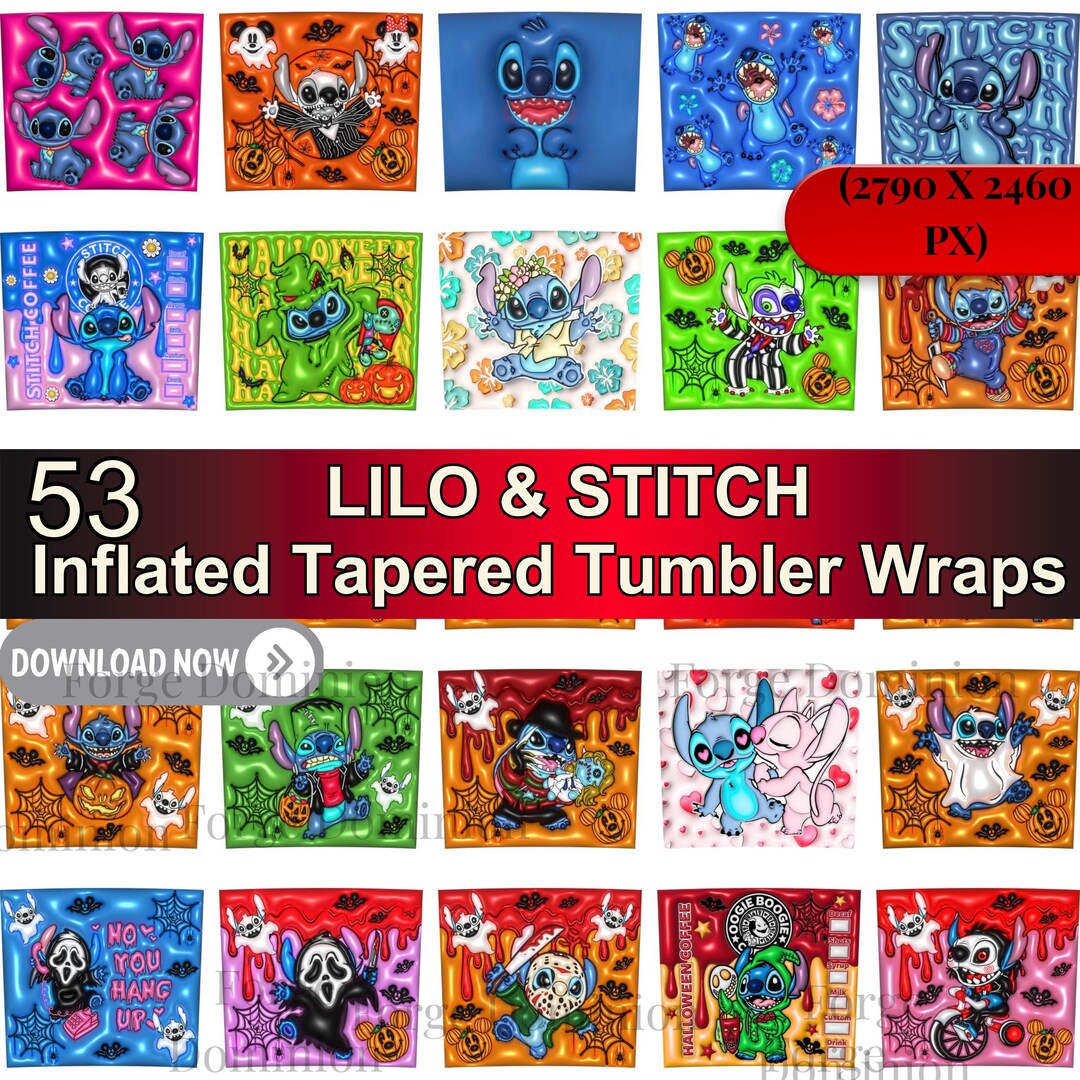 Stitch Inflated Puffy Tumbler Wraps: Halloween Christmas Designs ...