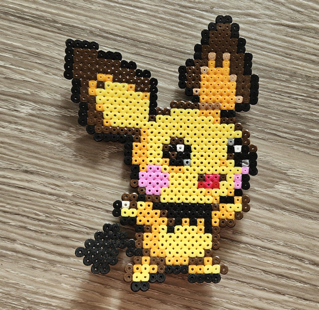 Pichu Pokemon Pixel Art Made With Hama Perler/beads - Etsy