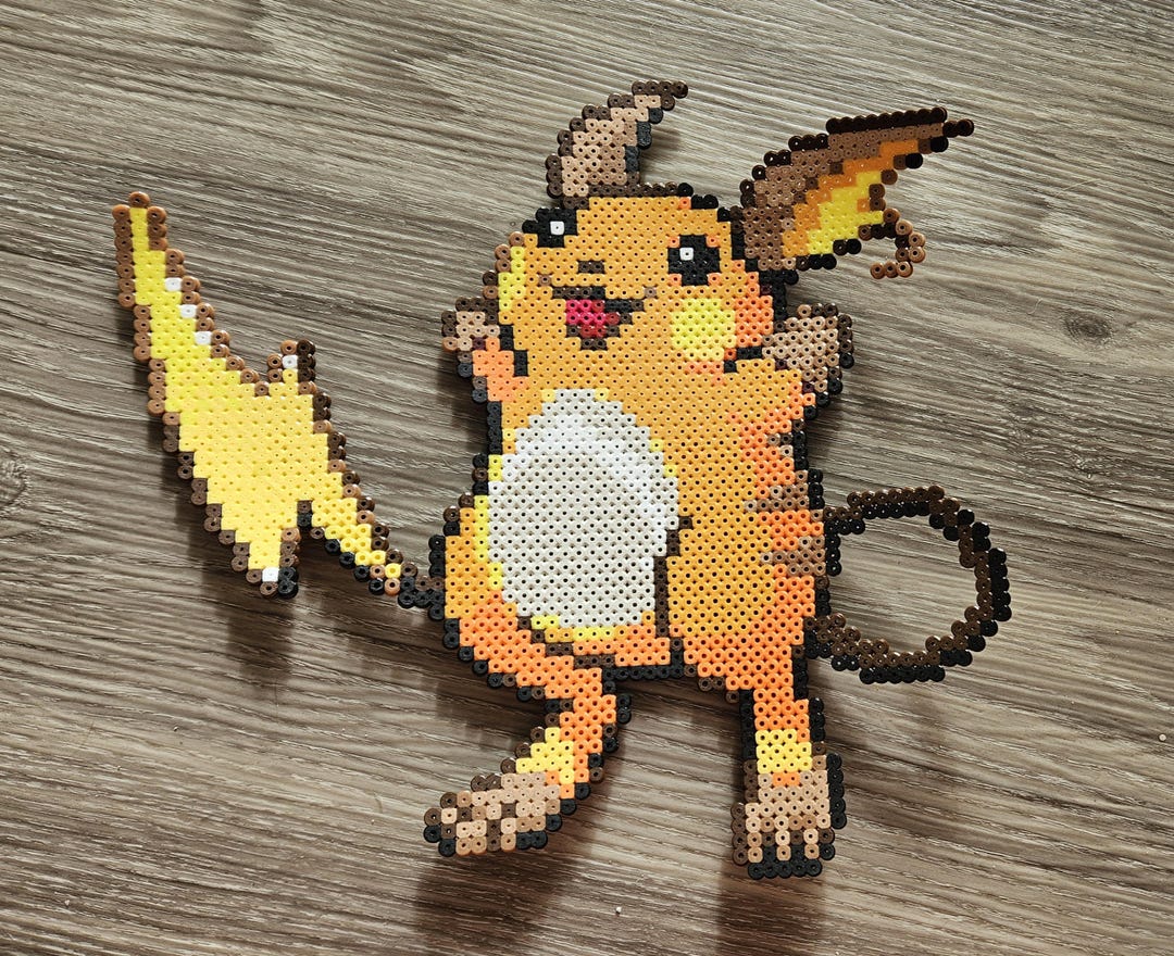 Raichu Pokemon Pixel Art Made With Hama Perler/beads - Etsy