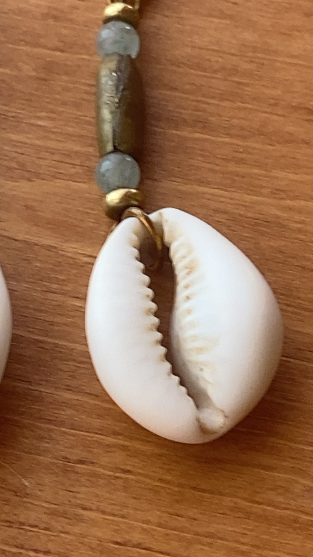Vintage 70's -boho Hippie Cowrie Shells Dangling Earrings, Glass Beads ...