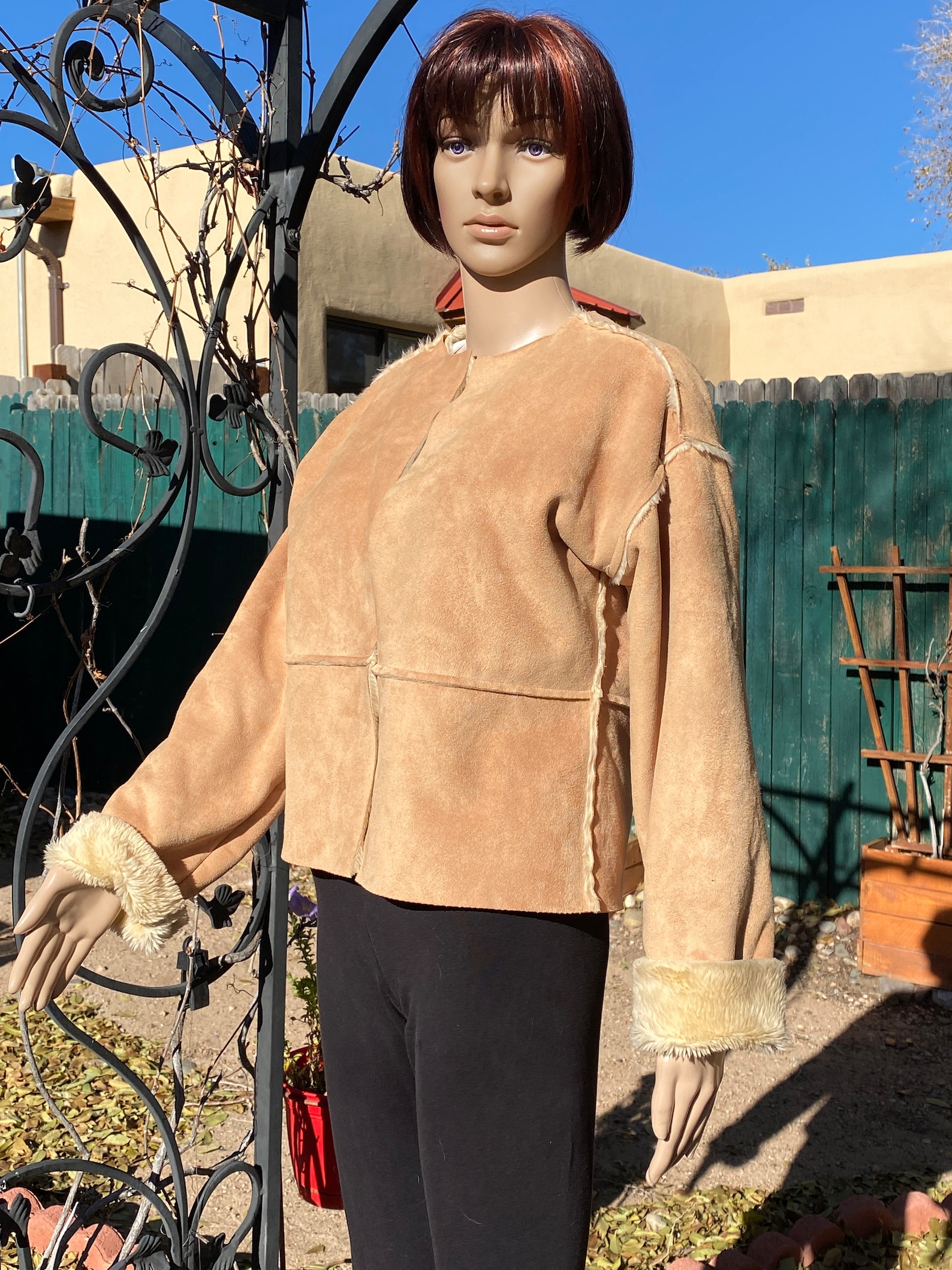 SUPER SOFT and Elegant Camel Color Shammy/suede Crop Jacket, Fleece ...