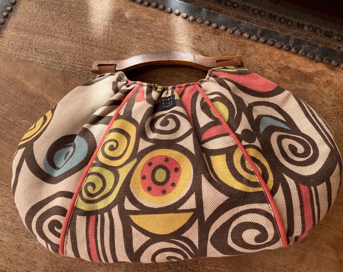 LISA LILL Studio - Vintage 80's Cloth Handbag. Pleated, Stitched, Roomy ...