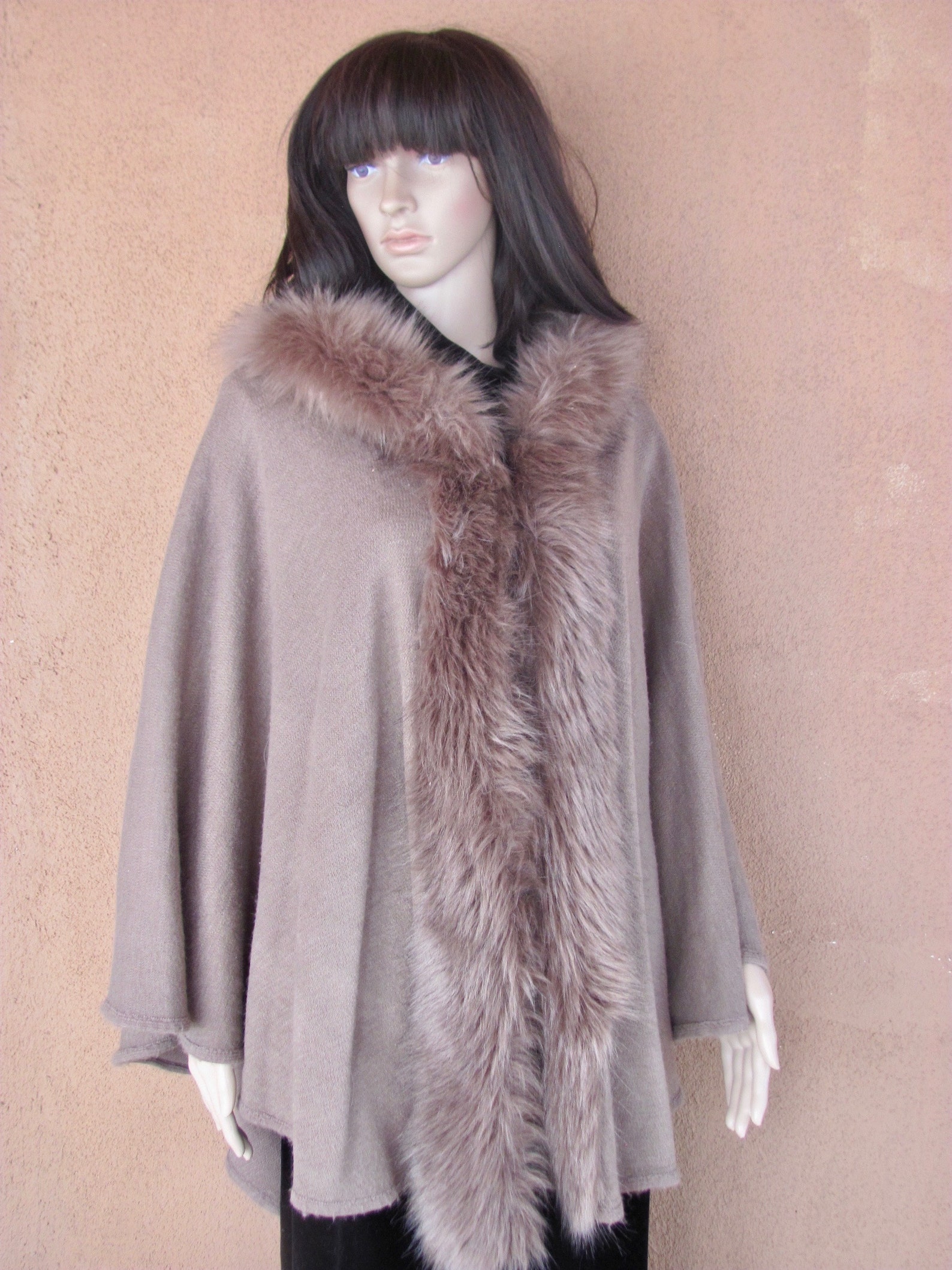 Boho Chic Gothic Mod Light Warm Cape With Faux Fur Lapels - Etsy