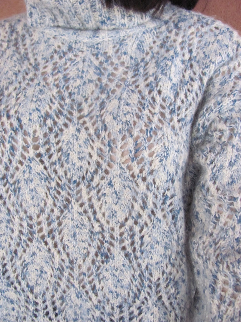 Mohair and Acrylic Ice Blue Knit Pull Over Turtle Neck Sweater - Etsy