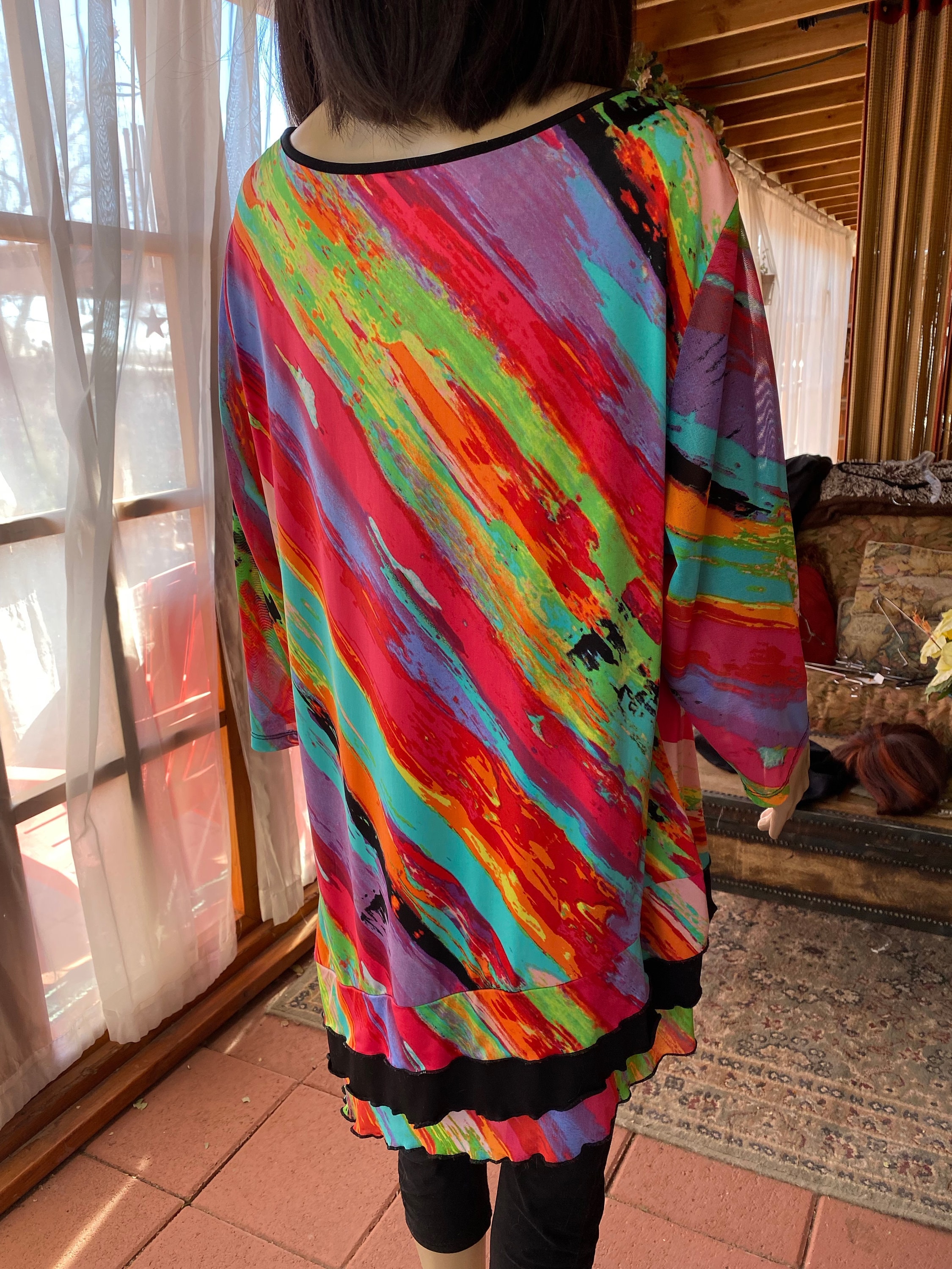 Vintage 90's - Asymmetrical Colorful Rainbow Tunic / Dress/ Top. - Etsy