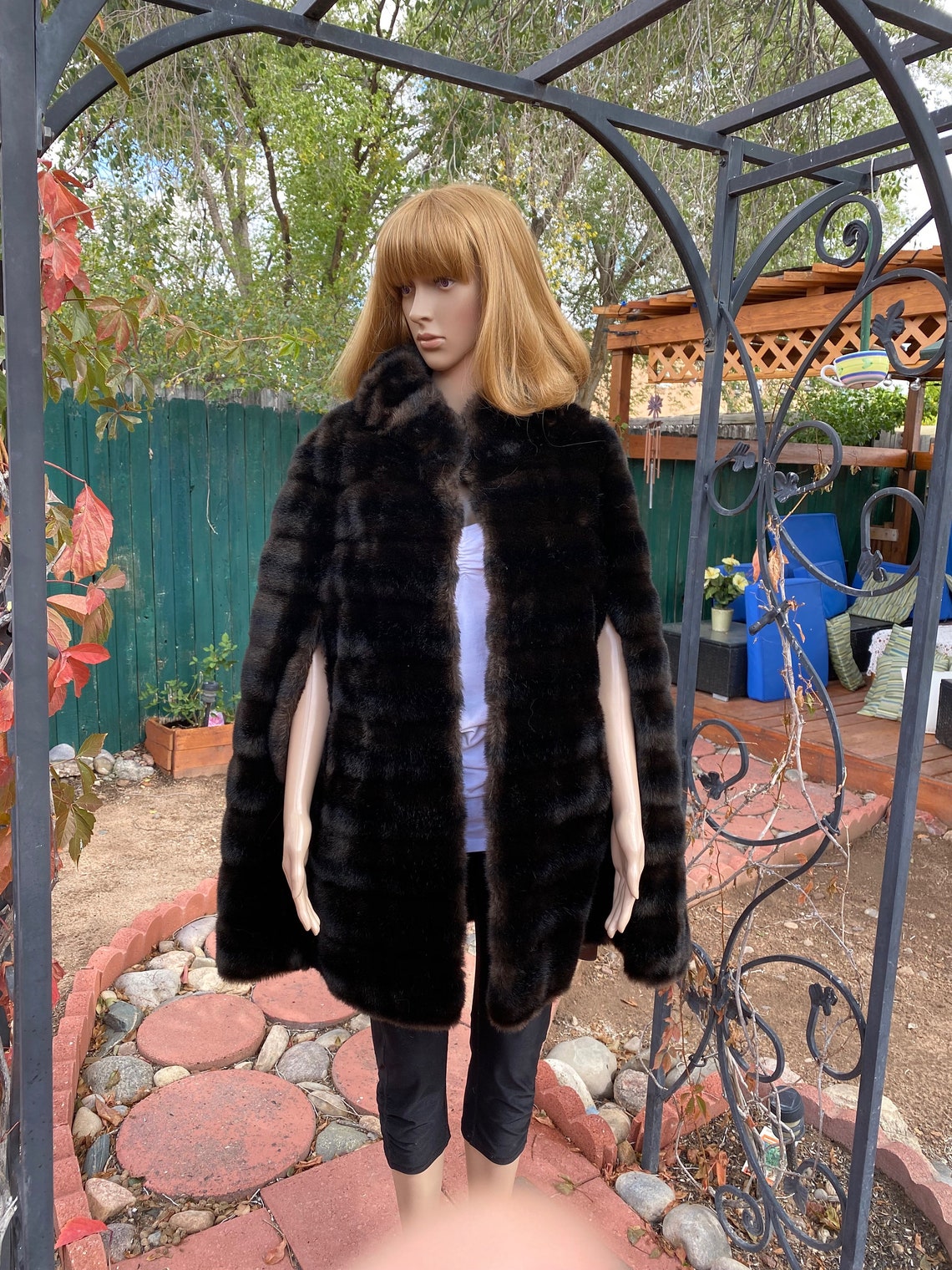 VINTAGE 70's Awesome Faux Fur Cape With Hand Slits - Etsy