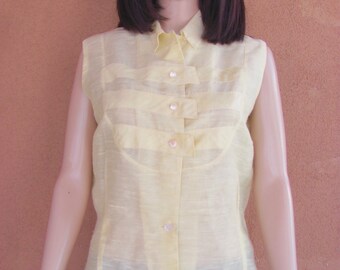 Light Yellow Blouse - Etsy