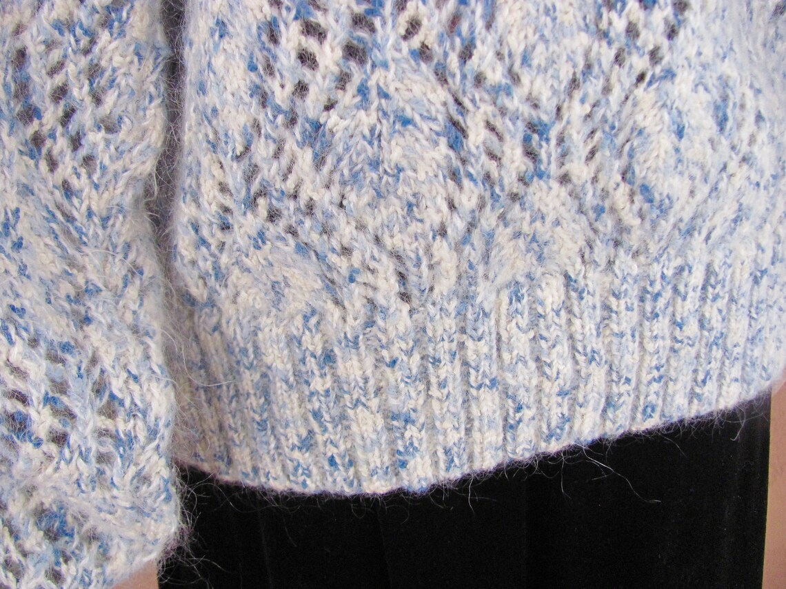 Mohair and Acrylic Ice Blue Knit Pull Over Turtle Neck Sweater - Etsy