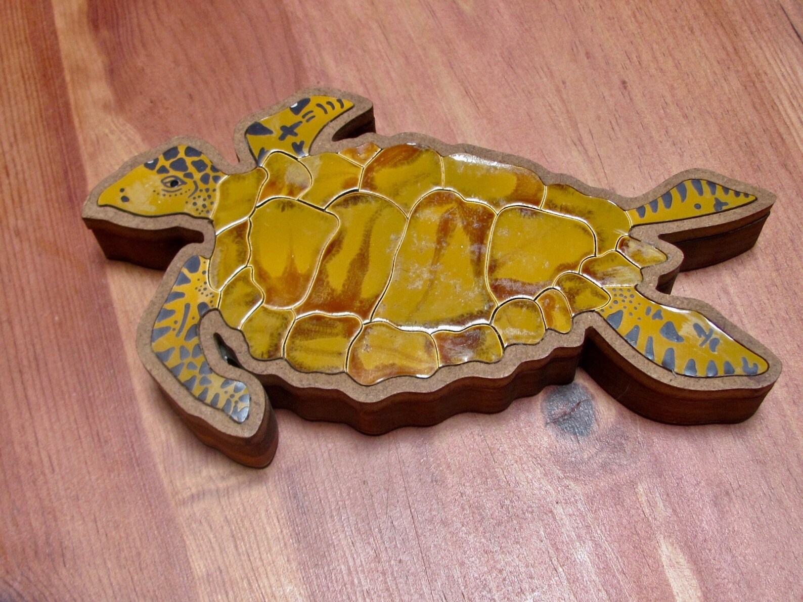 Turtle Lacquered Wooden Box to Store Jewelry Letters Knic - Etsy