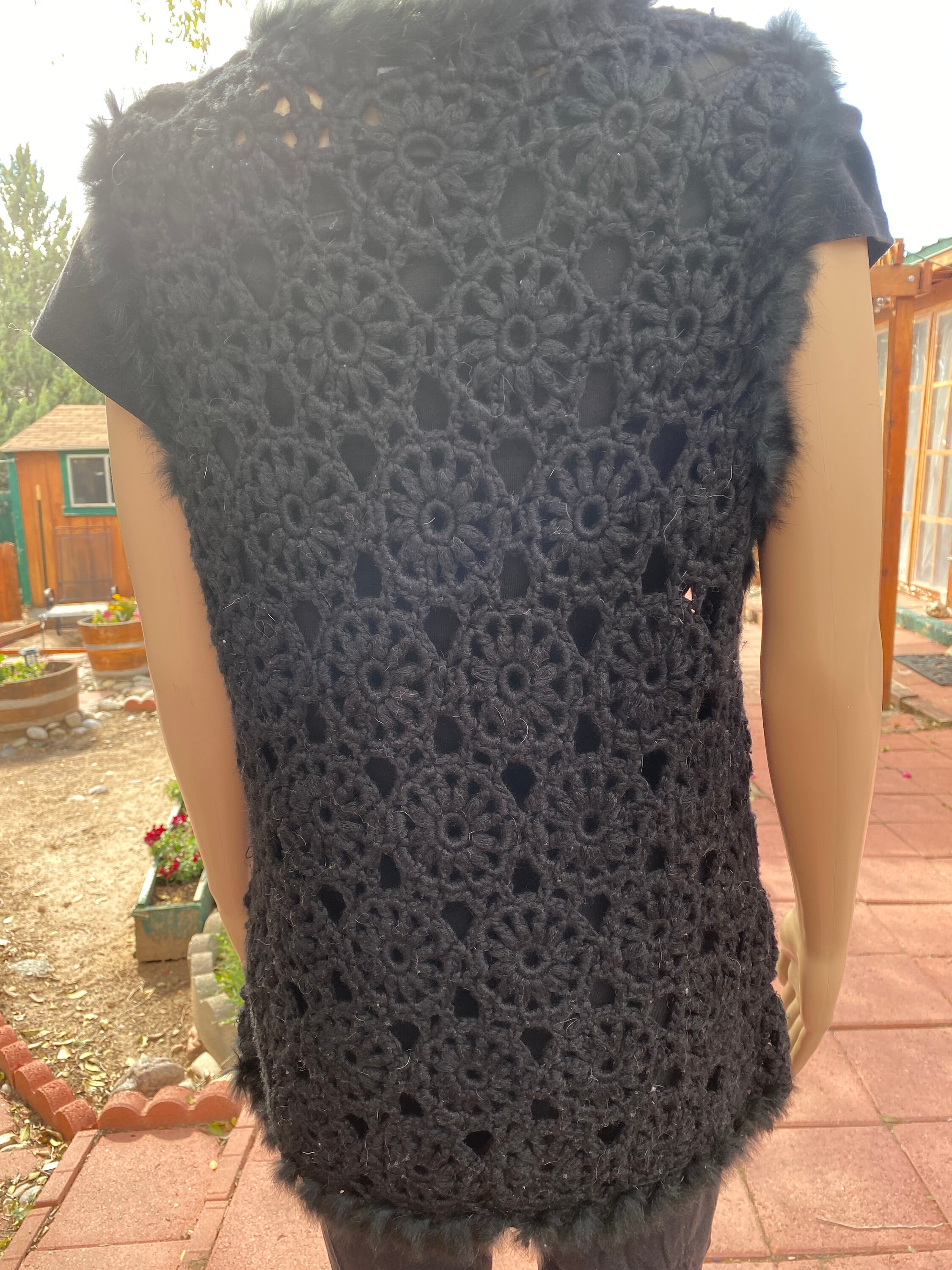 Josephine Chaus Black Long Spin Wheels Knit Bordered in - Etsy