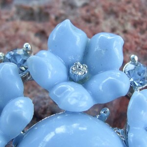 Vintage 60's-70's Baby Blue Clip Celluloid Clip Earrings With Blue ...