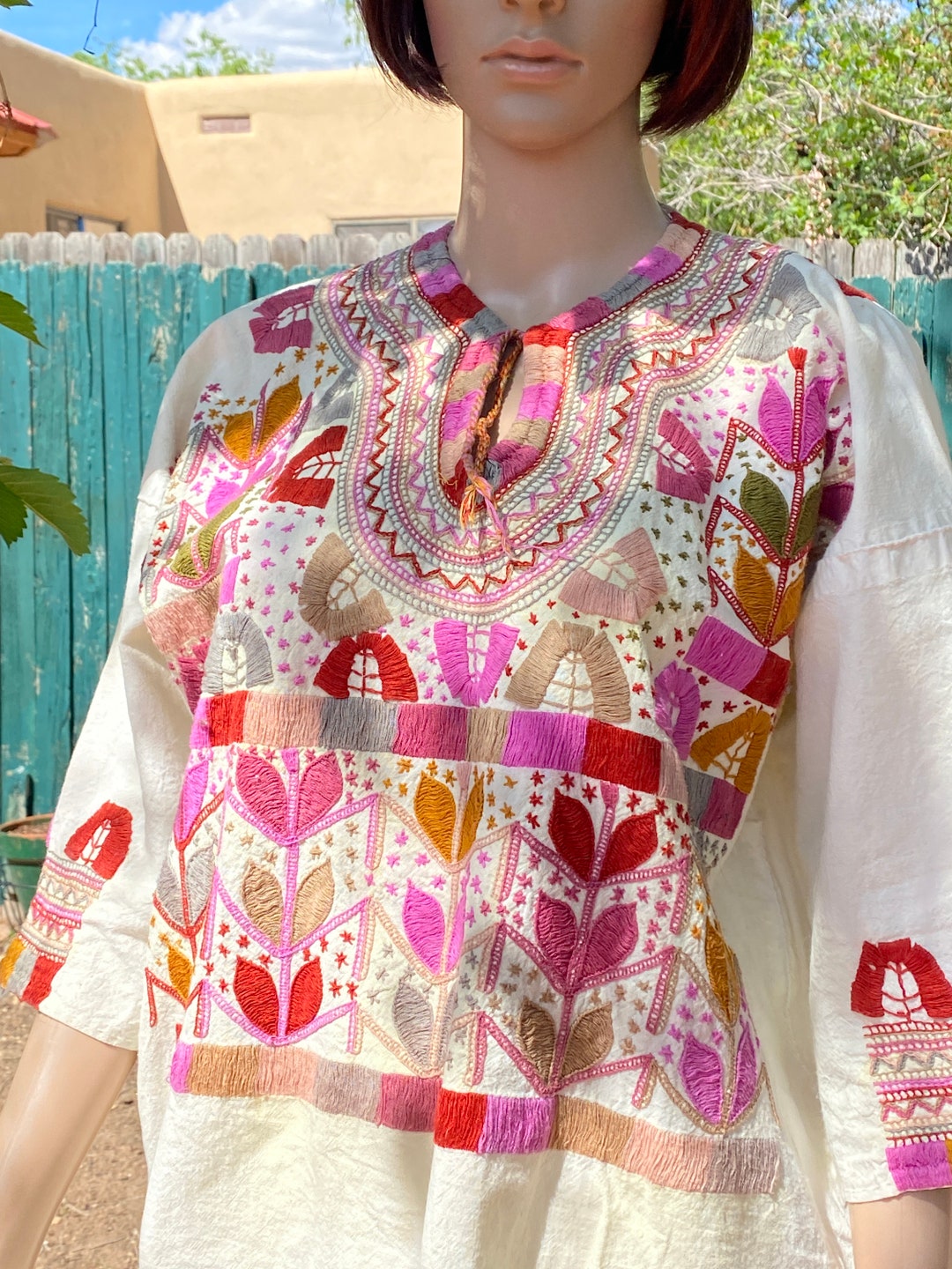 Oaxaca Hand Embroidered Top: Mexican Floral Blouse - Etsy