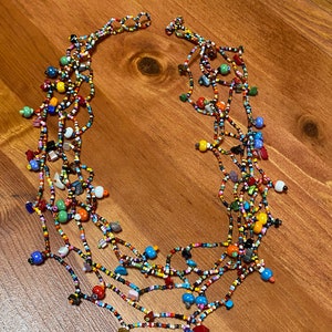 BOHO /hippie Awesome Multi Strands Rainbow Colors Mixed Beads Bib ...