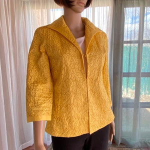 Vintage 60's Inspired - CHICOS'S Canary Yellow Short Jacket With Gold ...