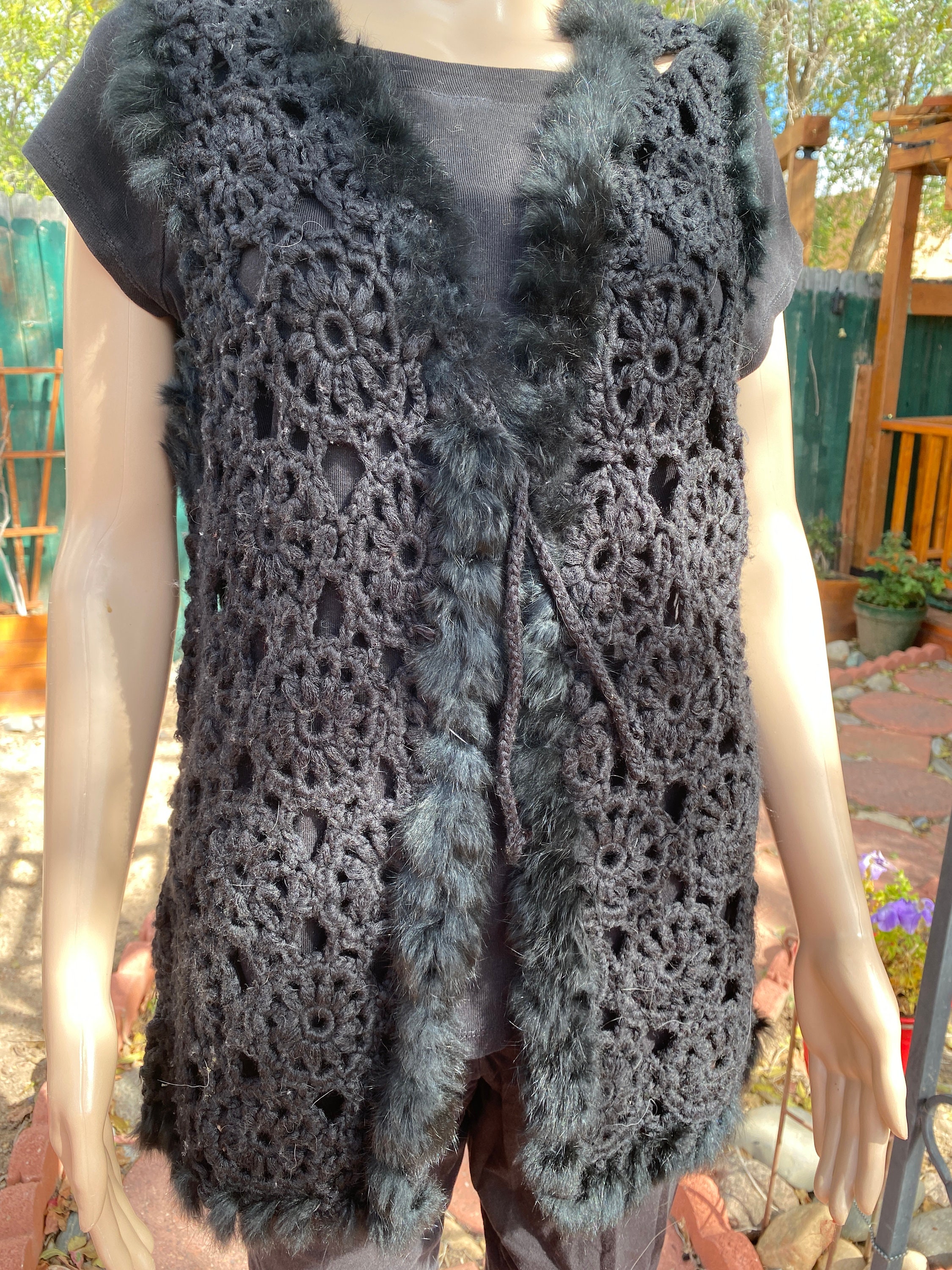 Josephine Chaus Black Long Spin Wheels Knit Bordered in - Etsy