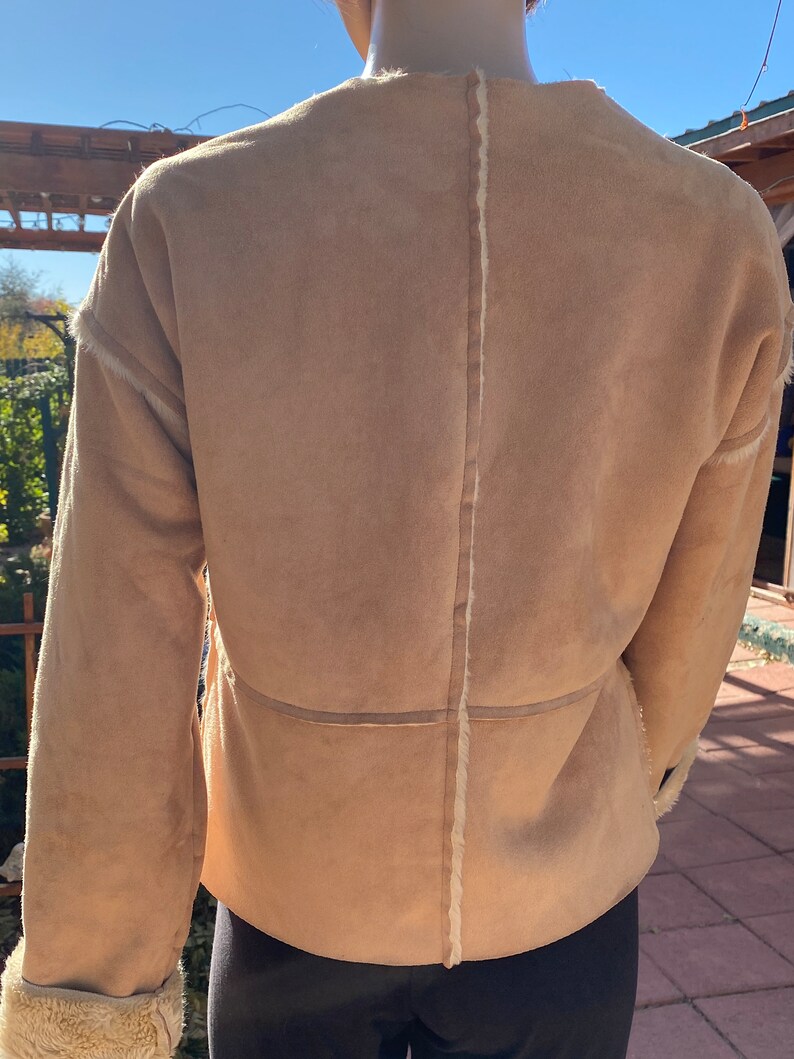 SUPER SOFT and Elegant Camel Color Shammy/suede Crop Jacket, Fleece ...