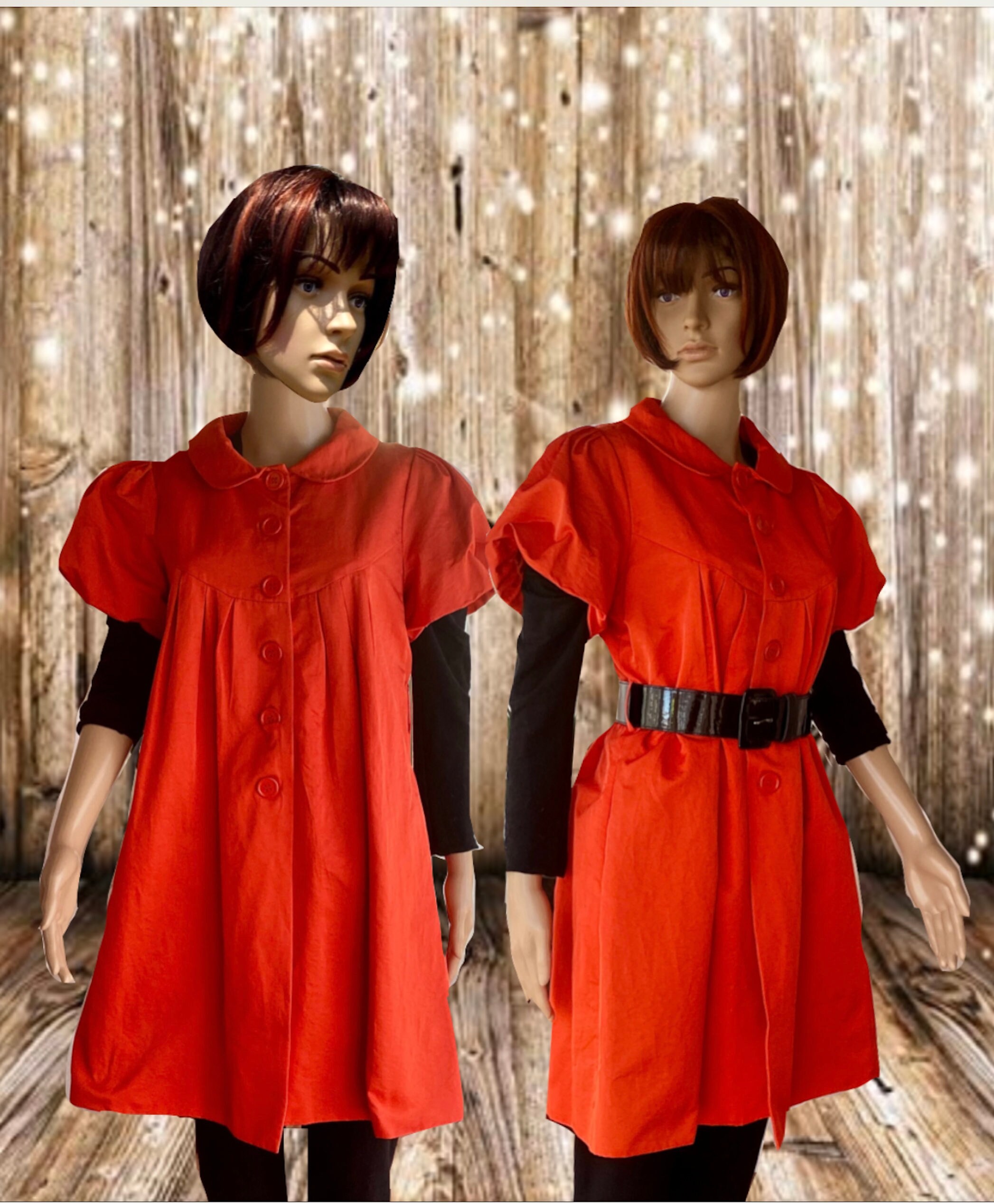 Vintage 60's Inspired Bright Red Baby Doll Style Spring Light Coat, OR ...