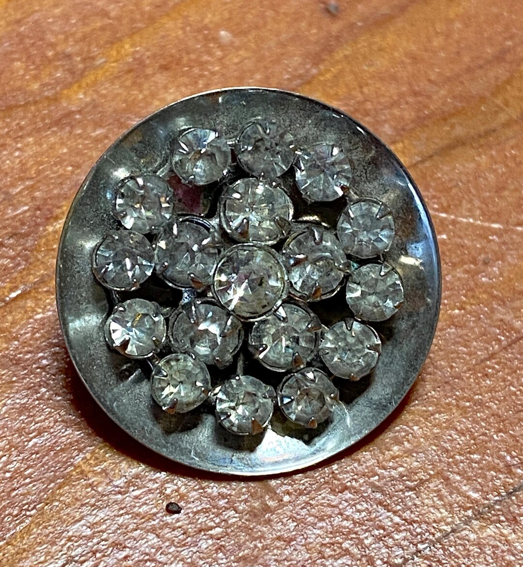 Vintage 60s Rhinestone Hat Pin: Silver Metal Lapel Brooch - Etsy
