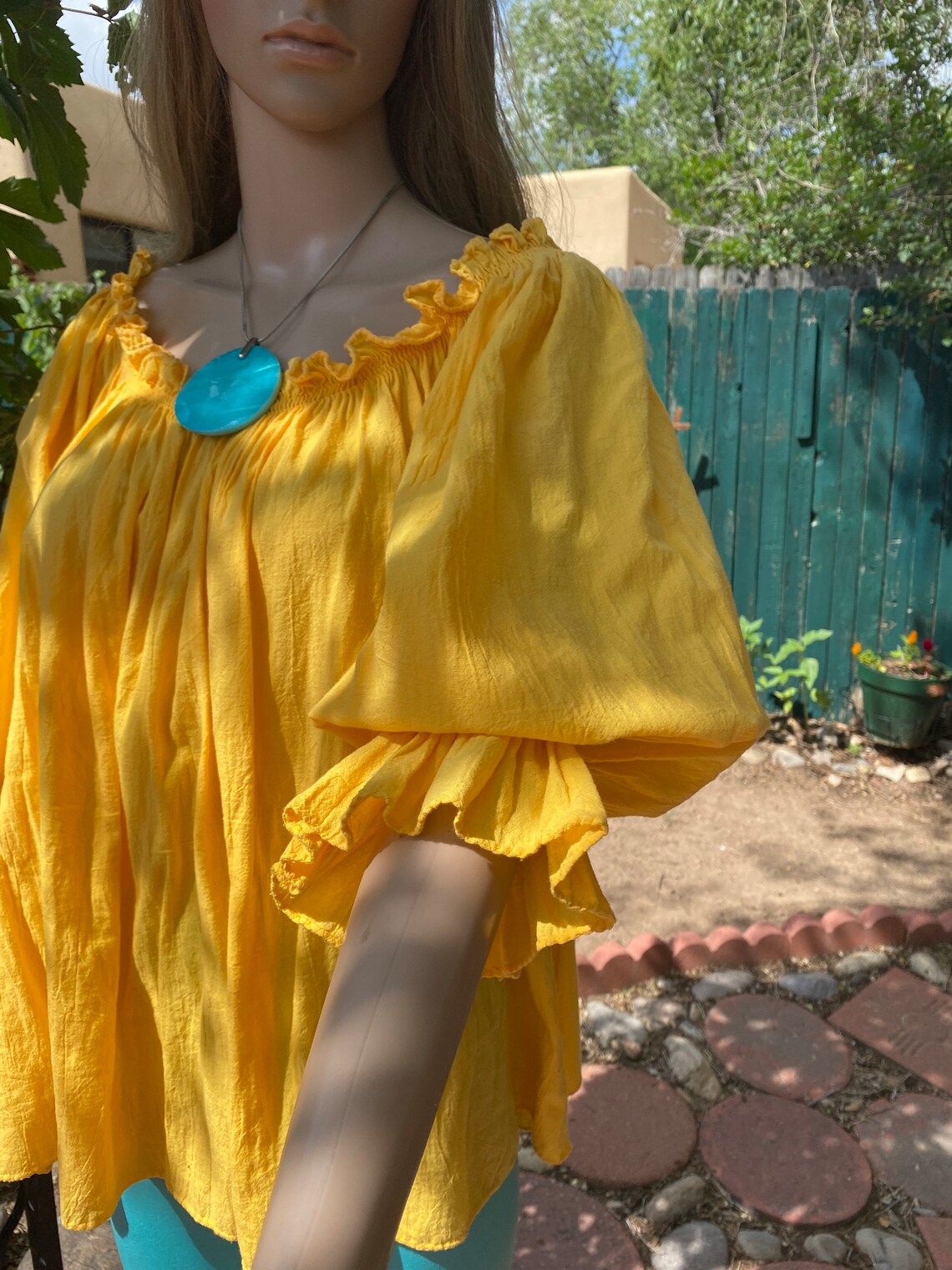 ANNA KONYA Peasant Blouse vintage 90's Boho Hippie Bright Yellow Blouse ...