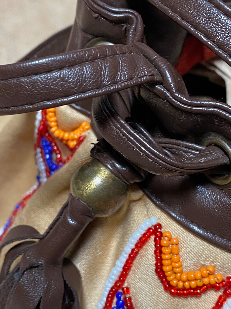 Vintage 70's Beaded Draw String Pouch Handbag/ - Etsy