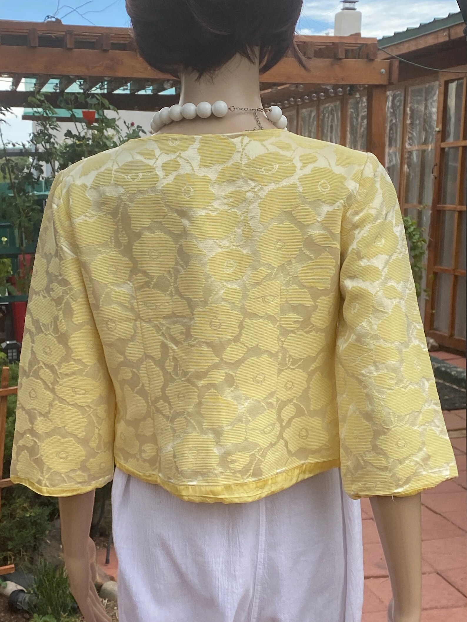 Vintage 60s Yellow Crop Jacket With 3/4 Sleeves and Front - Etsy