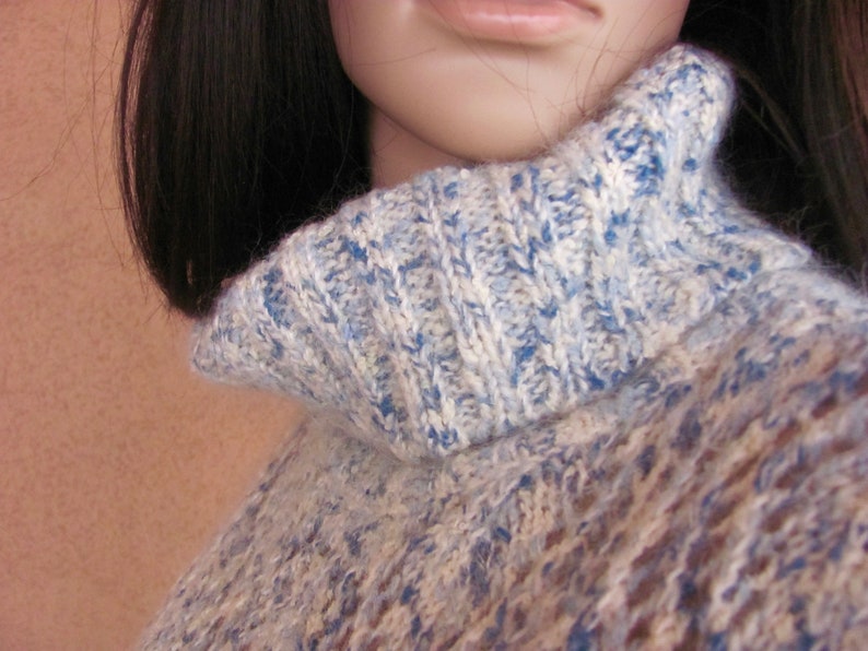 Mohair and Acrylic Ice Blue Knit Pull Over Turtle Neck Sweater - Etsy