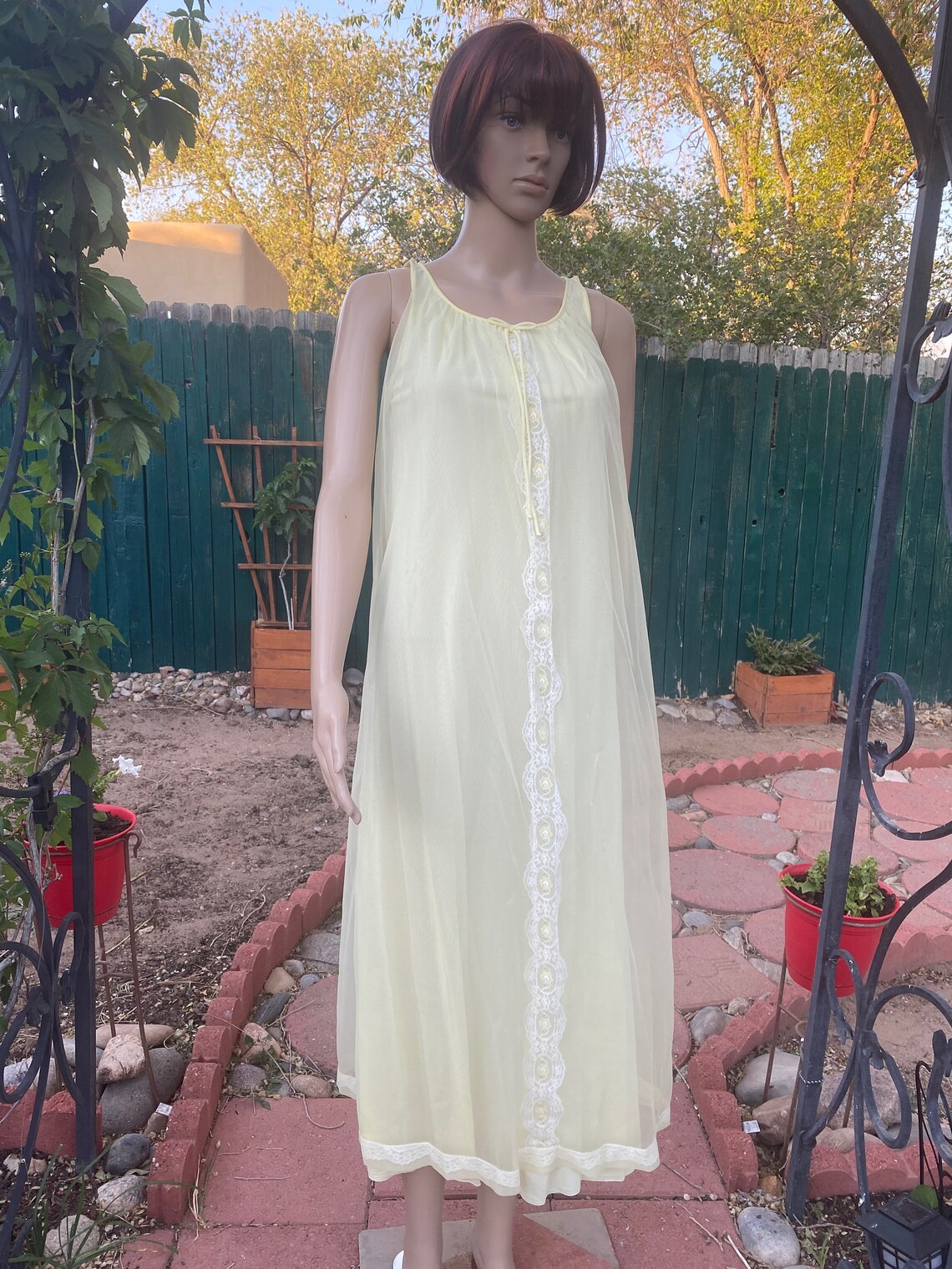 Vintage 70s Pastel Yellow Sexy Sheer Yellow Mousseline Long - Etsy