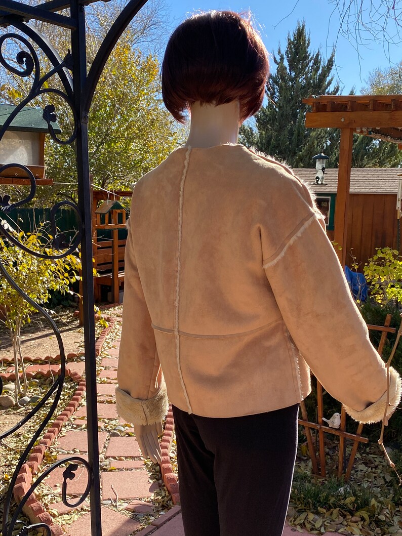 SUPER SOFT and Elegant Camel Color Shammy/suede Crop Jacket, Fleece ...