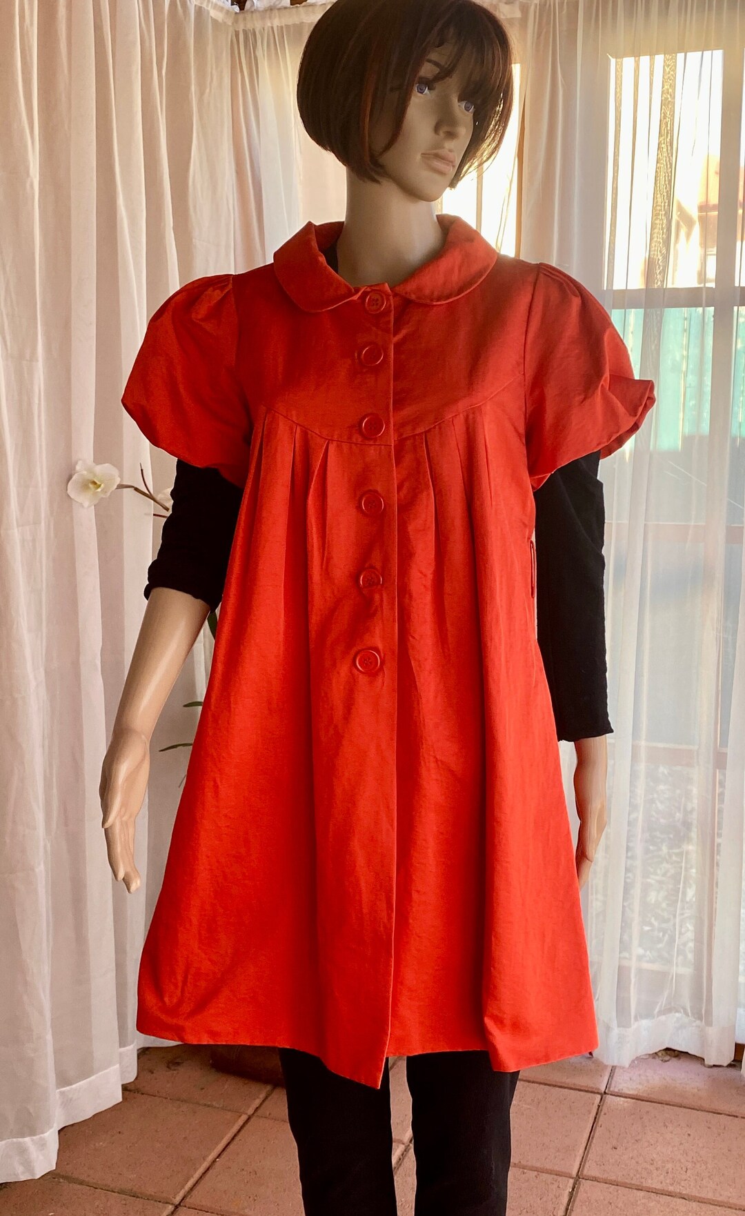 Vintage 60's Inspired Bright Red Baby Doll Style Spring - Etsy