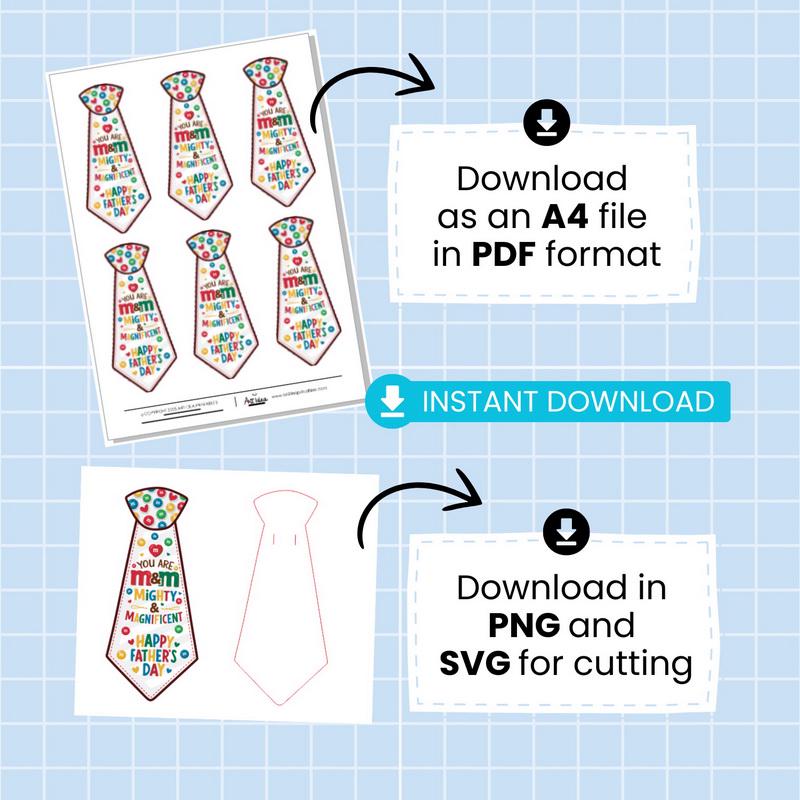 Father’s Day Tie Tag | M&M Inspired Printable Gift Tag | Digital ...