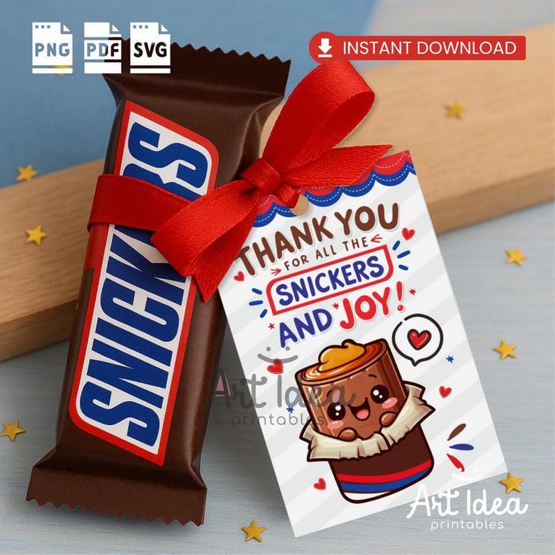 Snickers Candy Tag | Thank You for All the Snickers and Joy | Printable ...